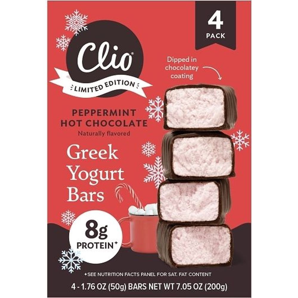 Clio Peppermint Hot Chocolate Covered Greek Yogurt Bar, 7.05 Ounce - 6 ...