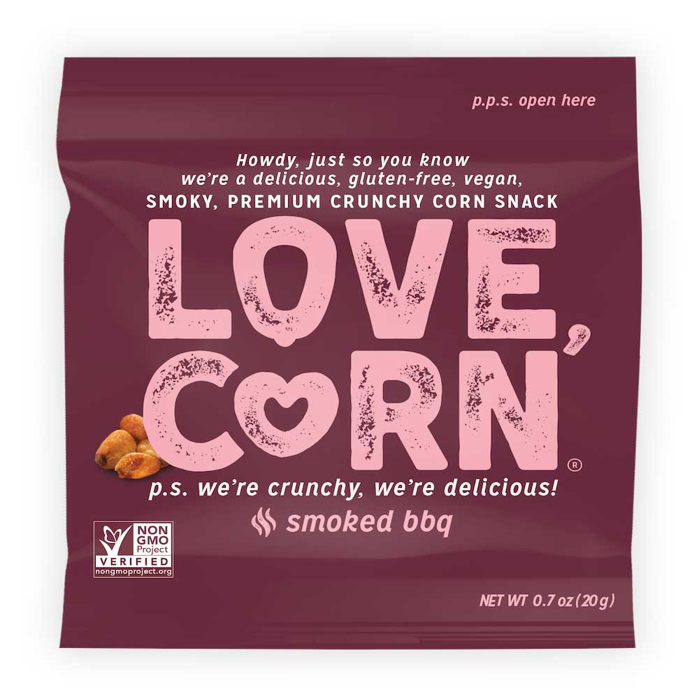 Love Corn Mini Smoked Barbeque Crunchy Corn Snack, 0.7 Ounce Bag -- 100 ...