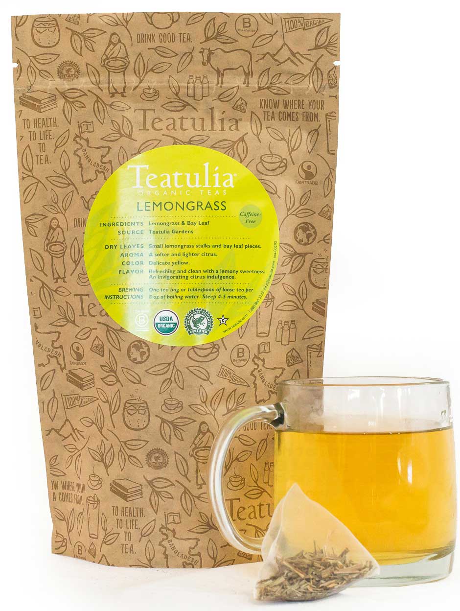 Teatulia Organic Lemongrass Unwrapped Premium Pyramid Tea -- 50 per case