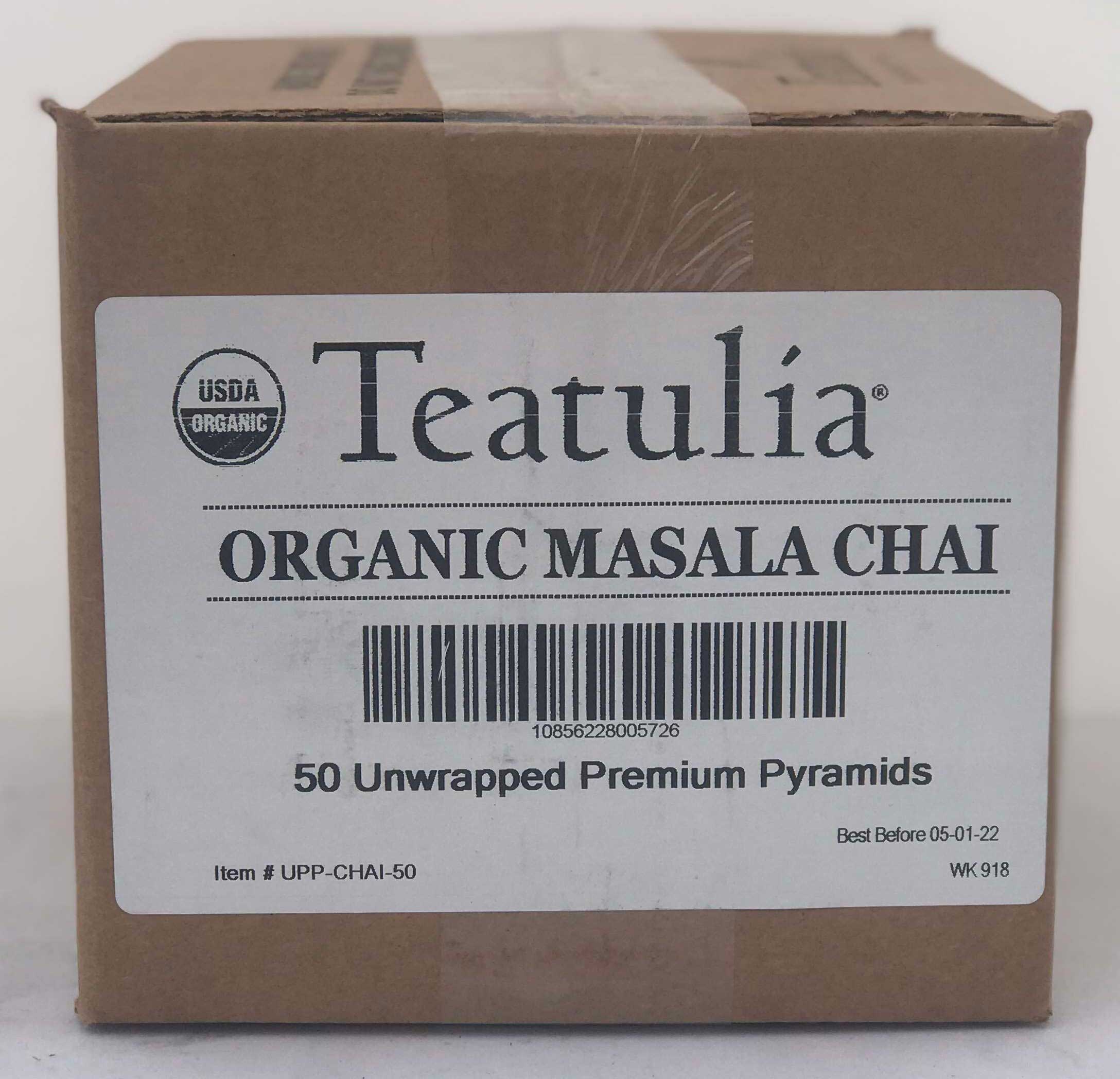 Teatulia Organic Masala Chai Unwrapped Premium Pyramid Tea ...