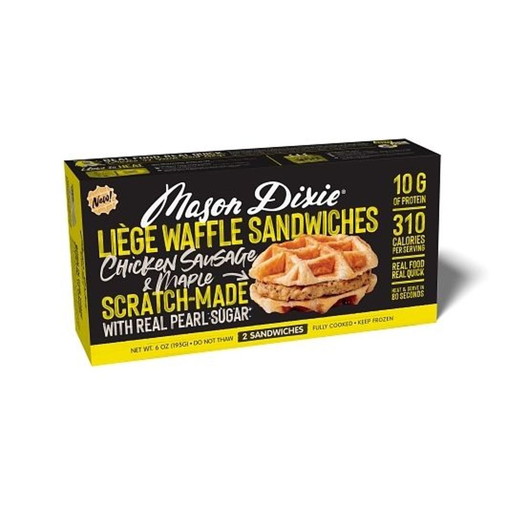 Mason Dixie Maple Liege Waffle Sandwich with Chicken Sausage ...