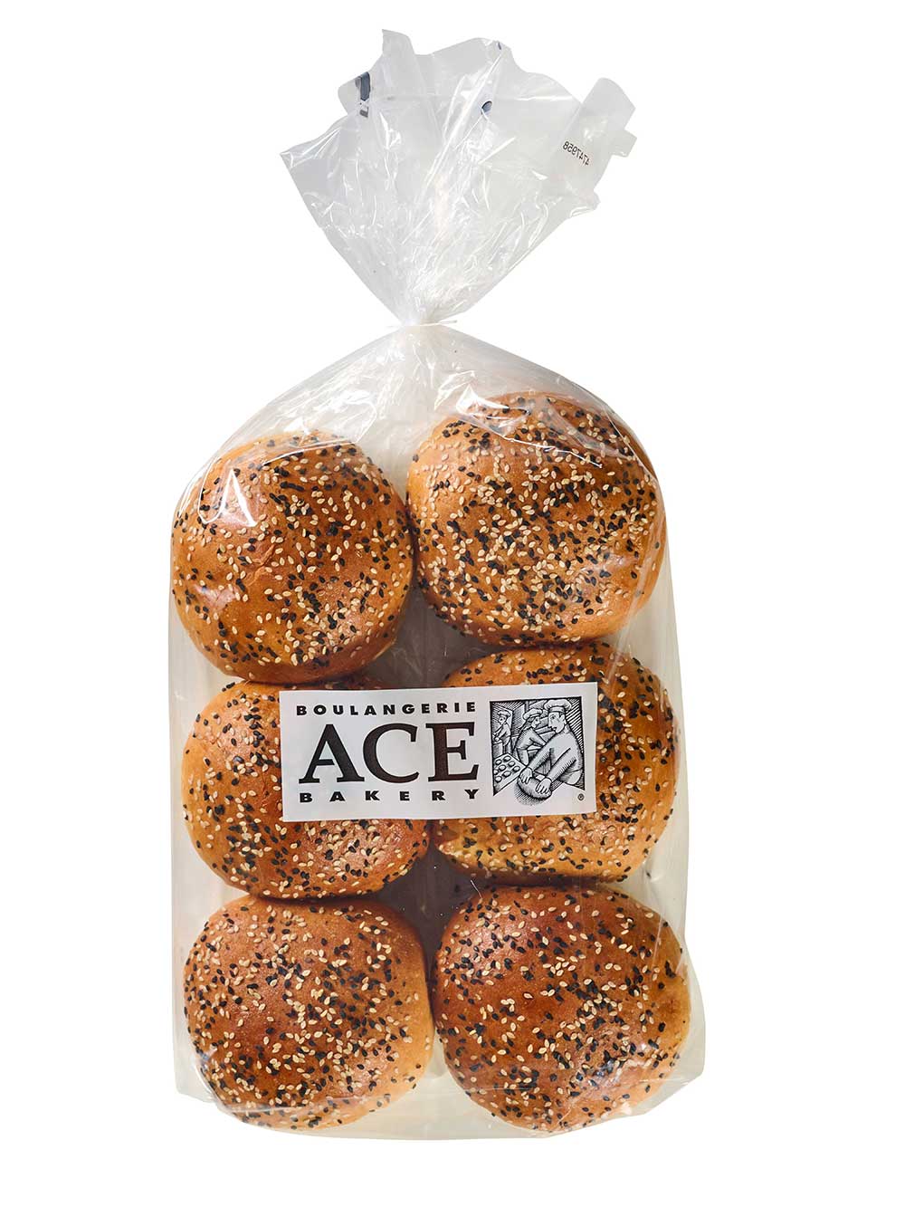 Ace Bakery 4 inch Sliced Black and White Sesame Bun | FoodServiceDirect