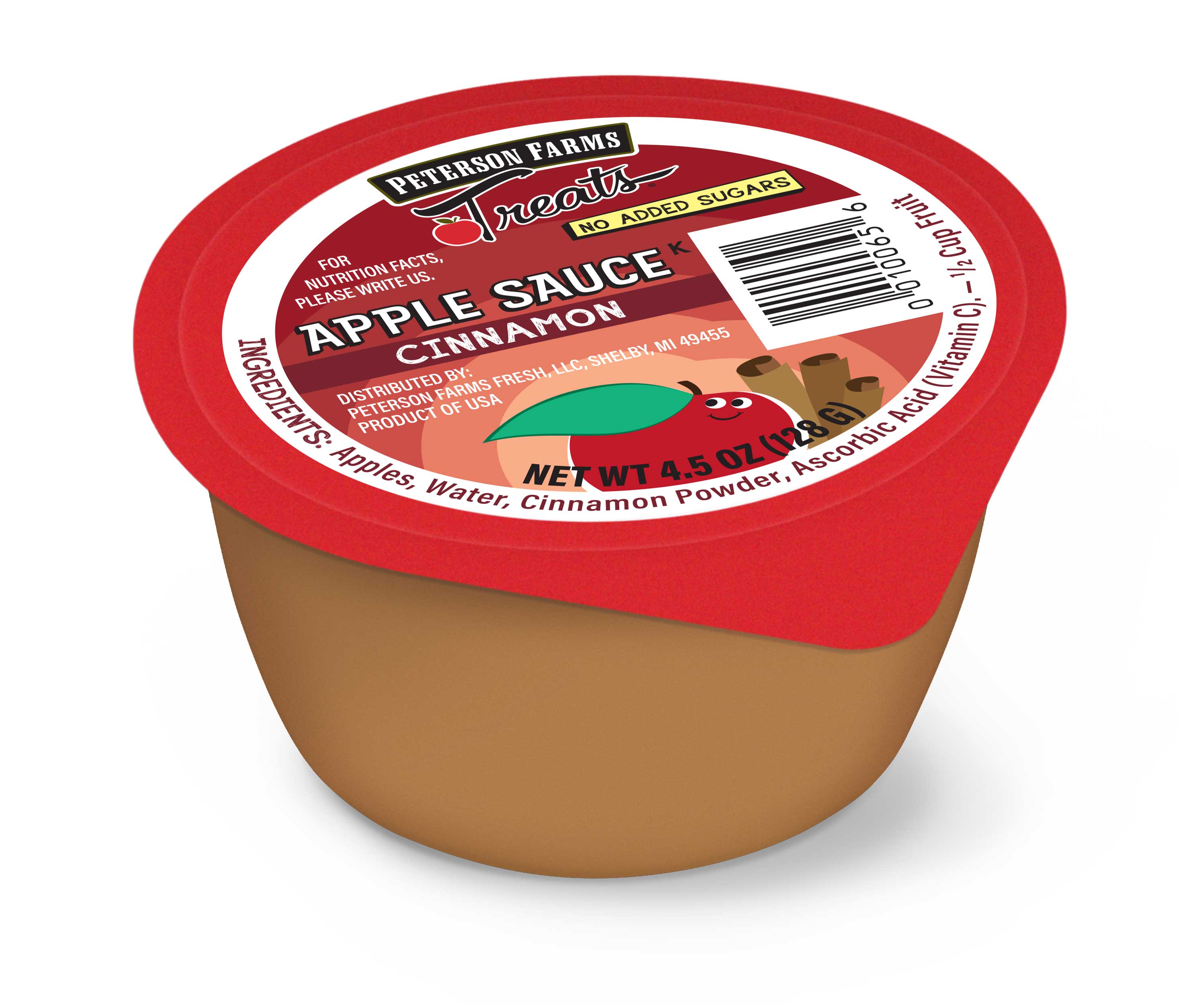 Peterson Farms Cinnamon Applesauce Cups, 4.5 Ounce -- 96 per case
