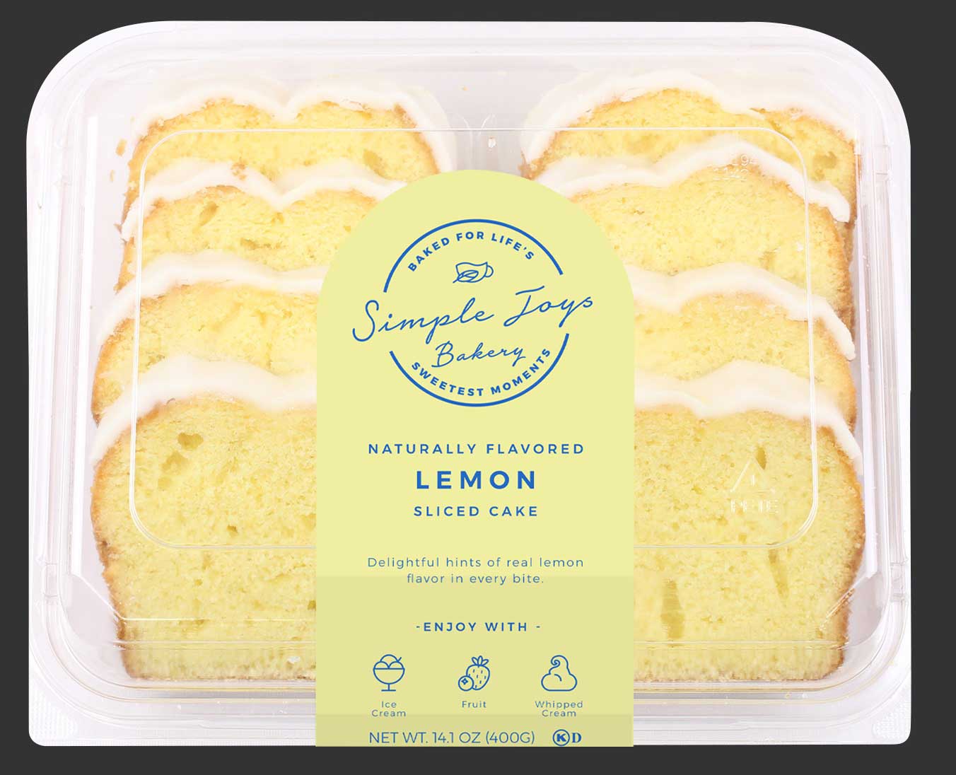 Simple Joys Bakery Iced Lemon Sliced Cake, 14 Ounce -- 10 per case