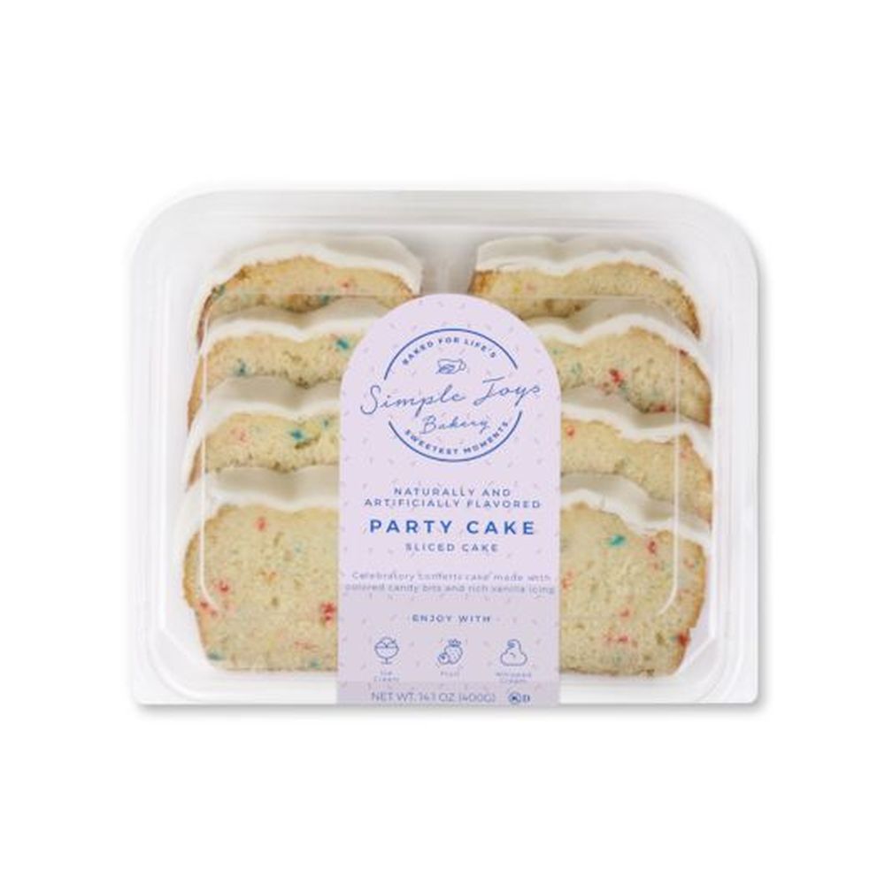 Simple Joys Bakery Iced Party Sliced Cake, 14 Ounce -- 10 per case
