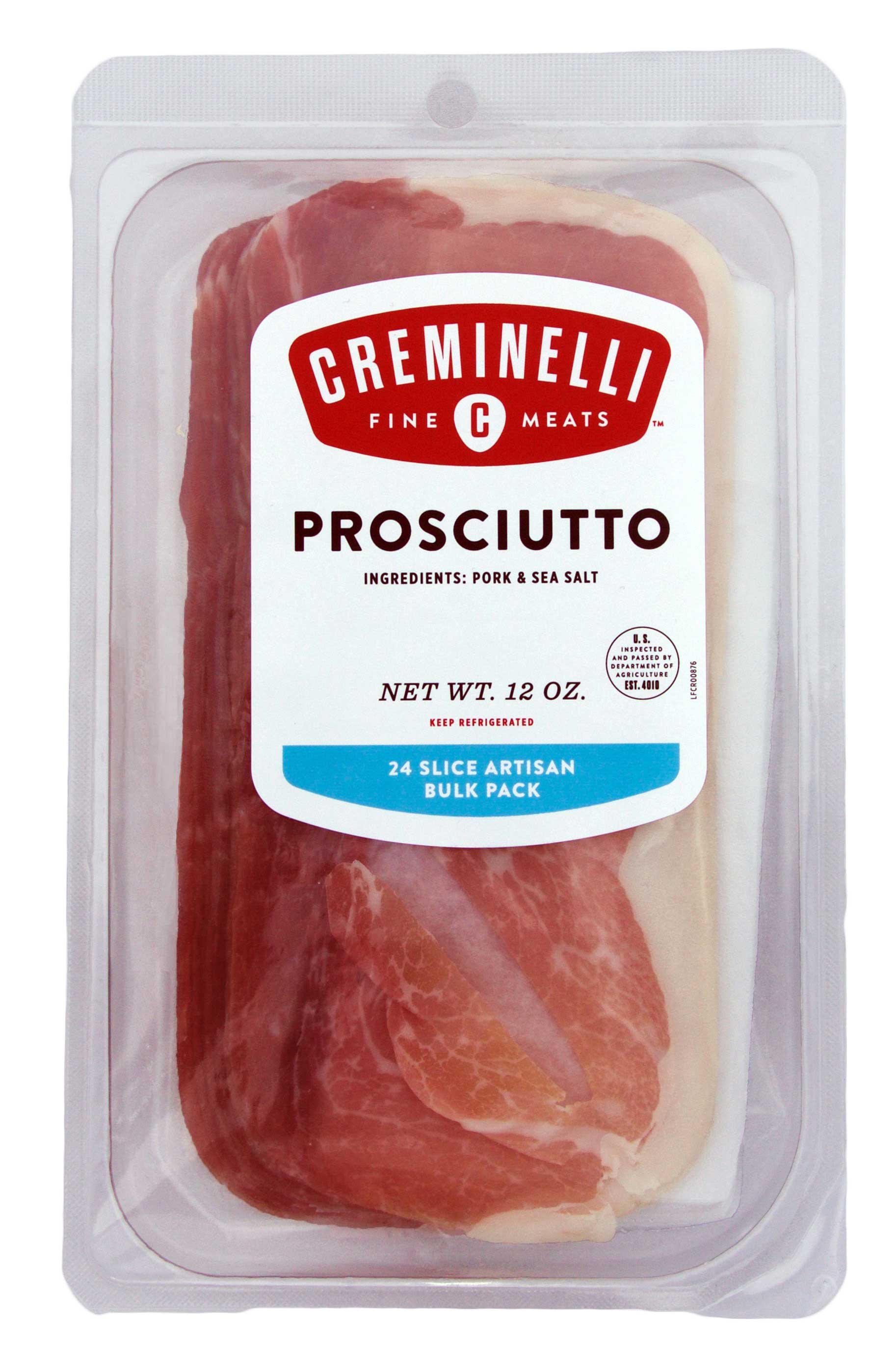 Creminelli Fine Meats Bulk Sliced Prosciutto, 12 Ounce -- 6 per case.