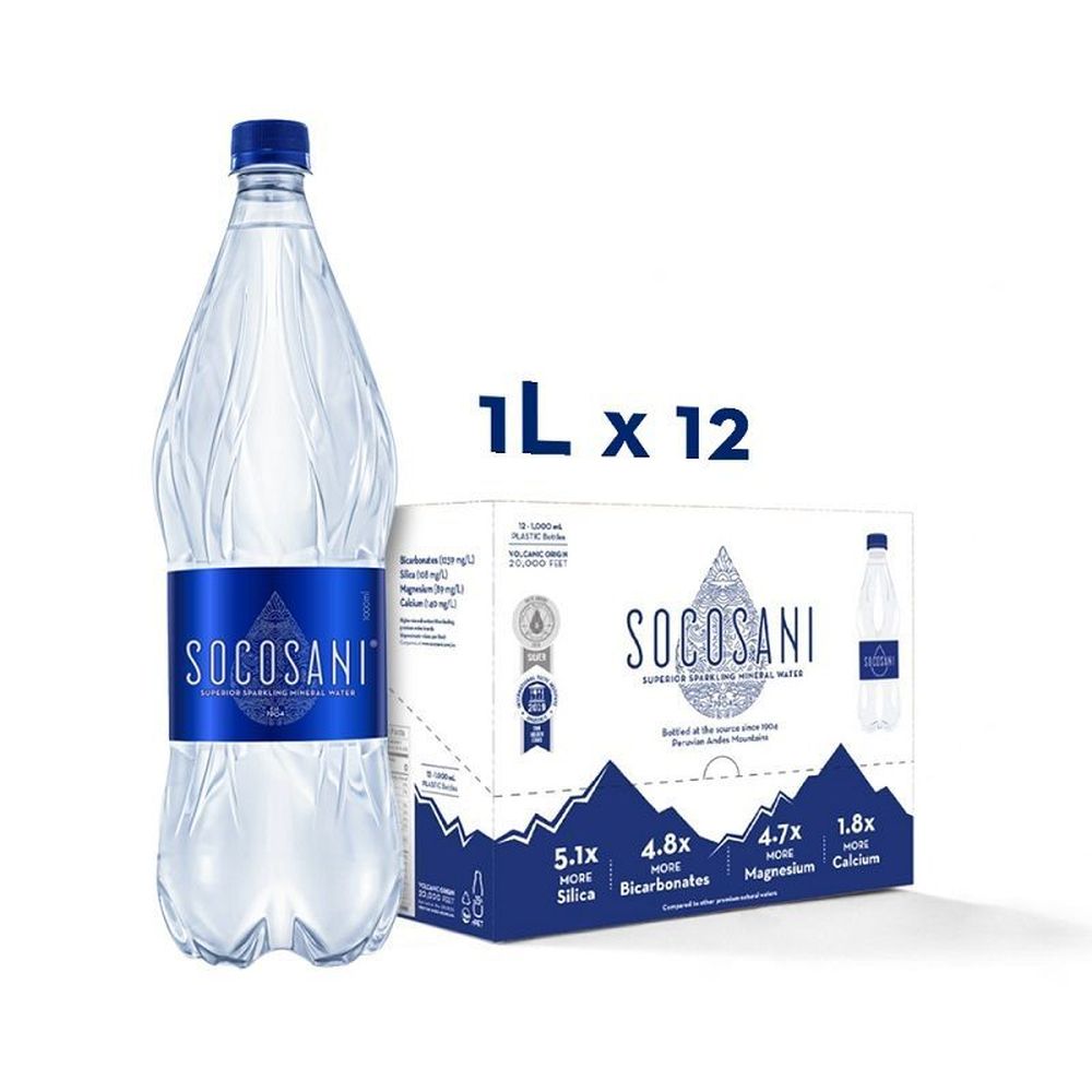 Socosani Sparkling Mineral Water, 1 Liter -- 12 per case ...