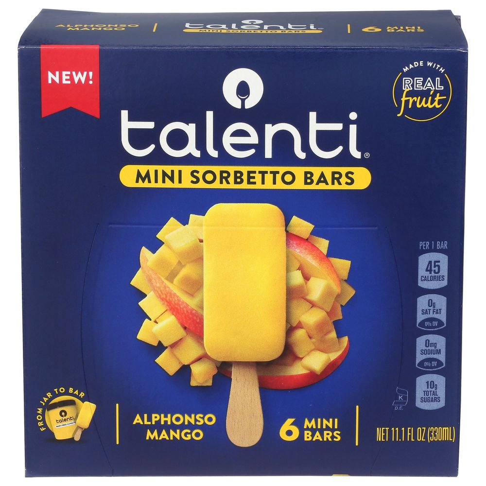 Talenti Mini Alphonso Mango Sorbetto Bar, 11.1 Fluid Ounce -- 36 per ...
