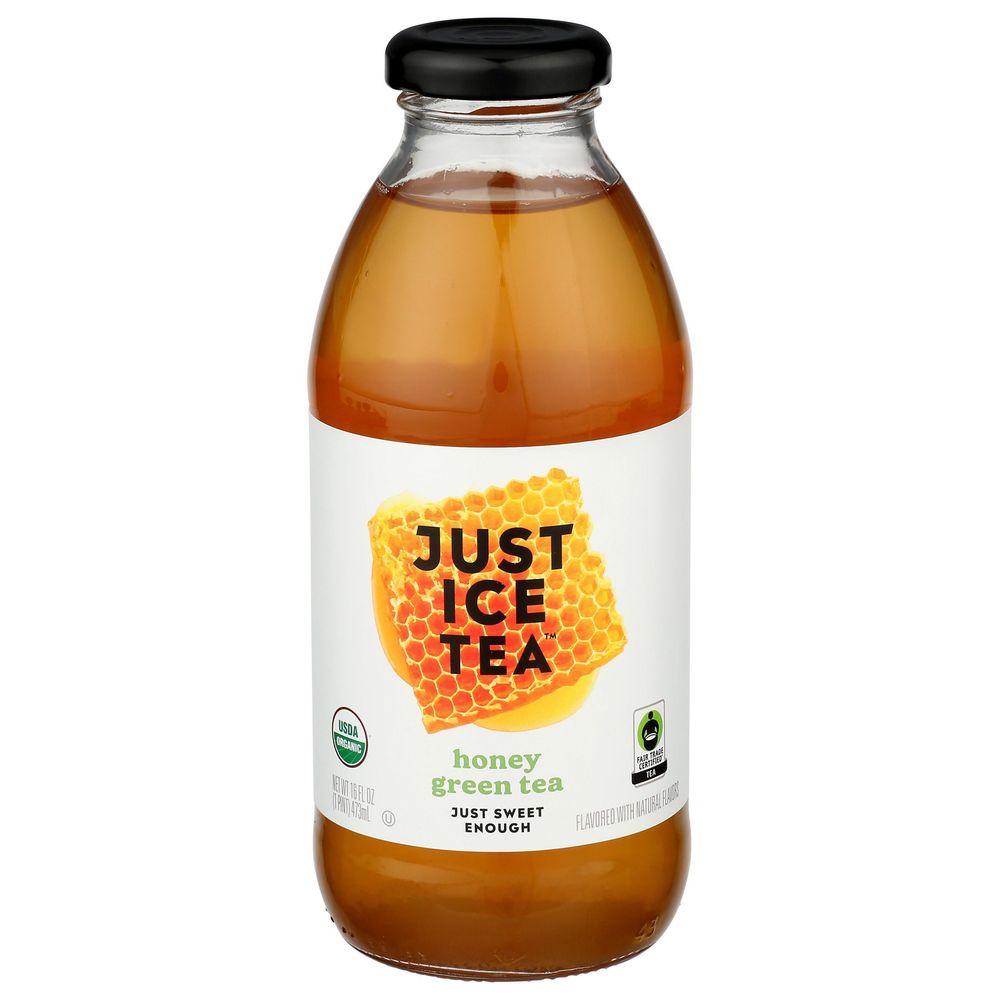 Just Ice Tea Organic Honey Green Tea, 16 Fluid Ounce -- 12 per case