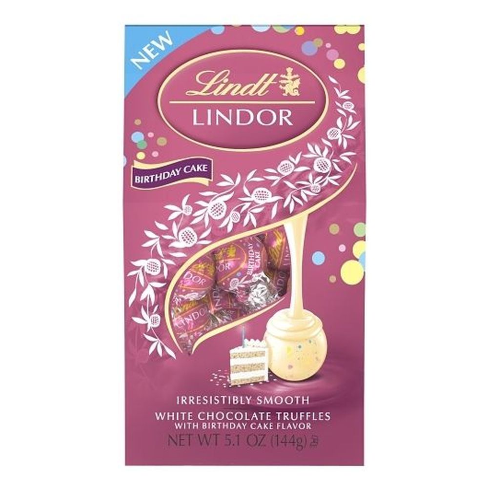 Lindt Lindor Birthday Cake White Chocolate Candy Truffles, 5.1 Ounce ...