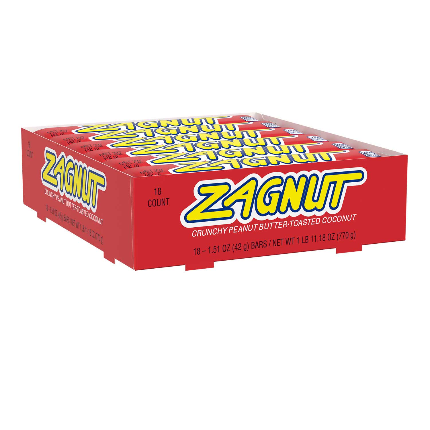 Zagnut Individually Wrapped Crunchy Peanut Butter with Toasted Coconut ...