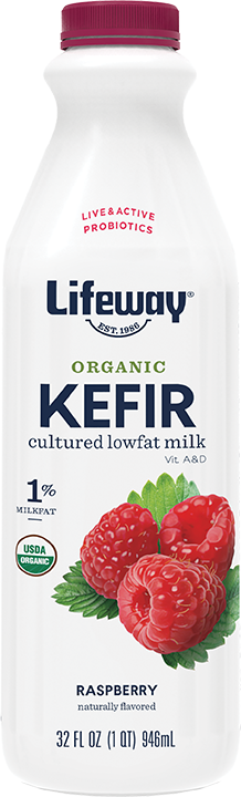 Lifeway Organic Probiotic Low Fat Raspberry Kefir, 32 Ounce -- 6 per case.