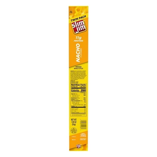 Slim Jim Nacho Flavored Smoked Snack Stick -Twin Pack, 1.94 Ounce ...