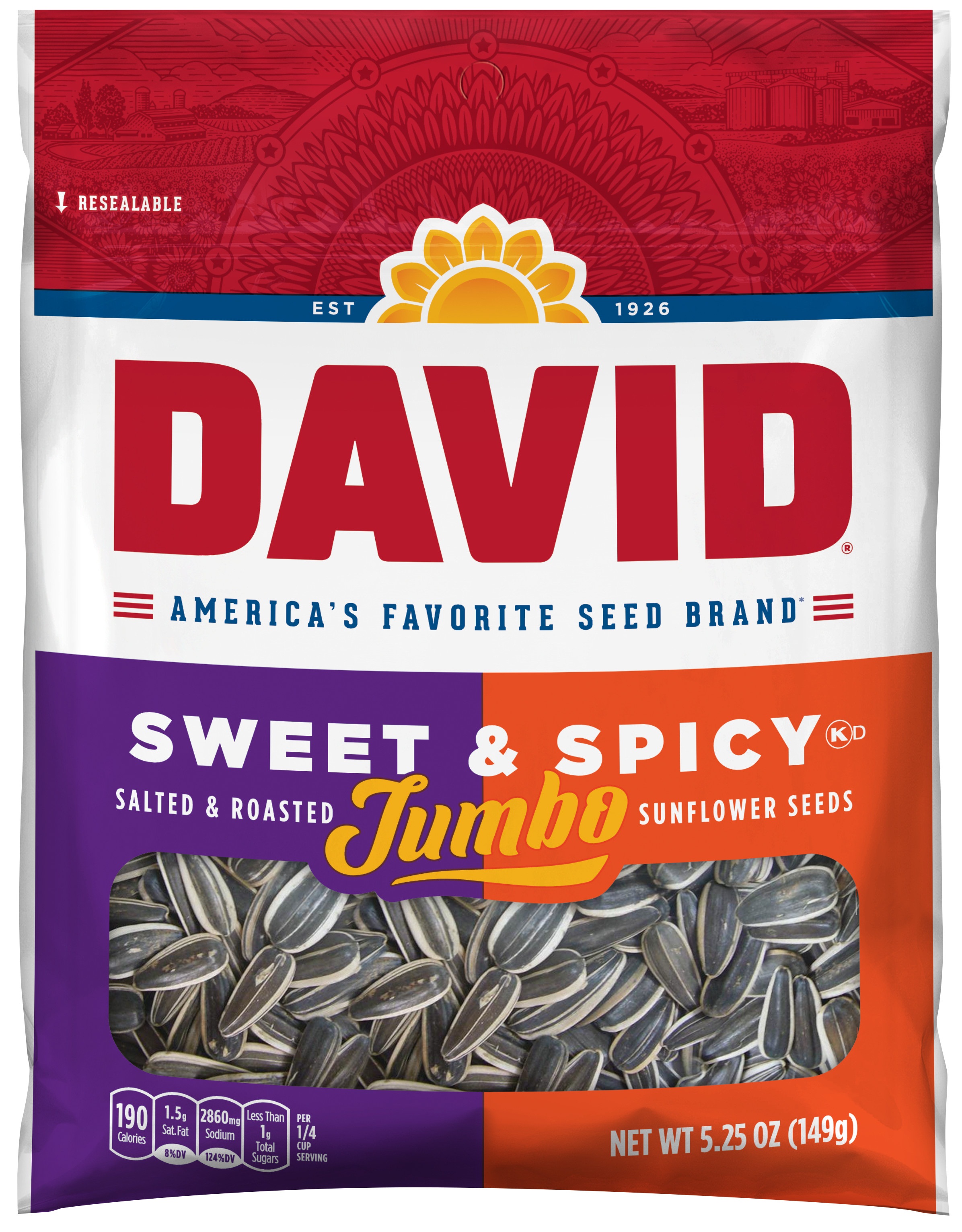 DAVID Sweet and Spicy Jumbo Sunflower Seeds Case | FoodServiceDirect