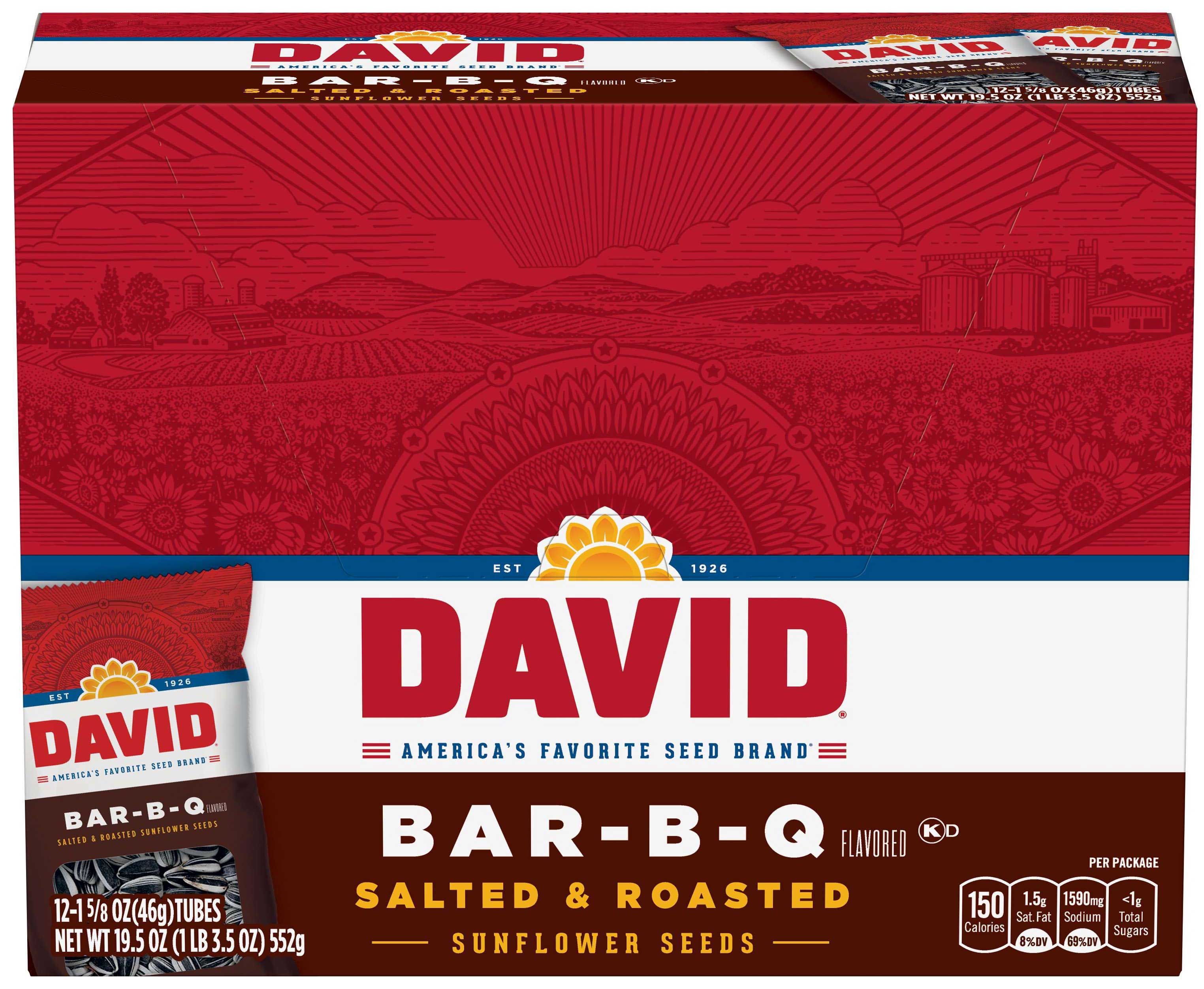 David Barbecue in Shell Unpriced Sunflower Seeds, 1.62 Ounce -- 144 per ...