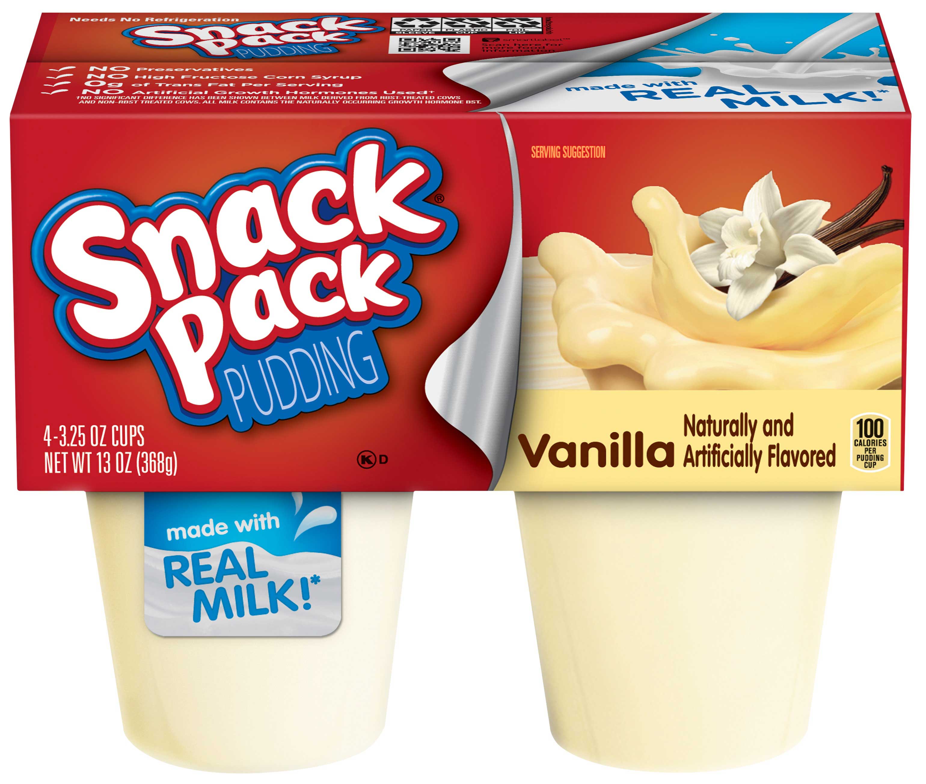 Snack Pack Vanilla Pudding, 13 Ounce -- 12 per case