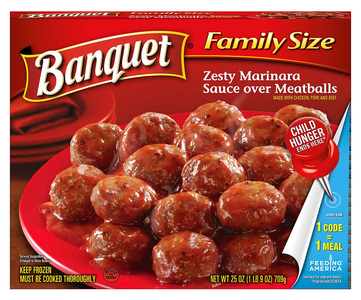 Banquet Zesty Marinara Sauce Over Meatball, 25 Ounce -- 6 per case.