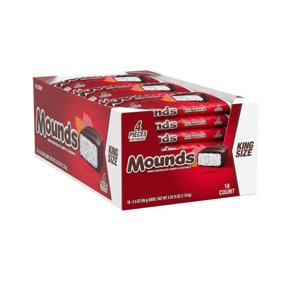 Mounds King Size Gluten Free Dark Chocolate and Coconut Candy Bar, 3.5 ...