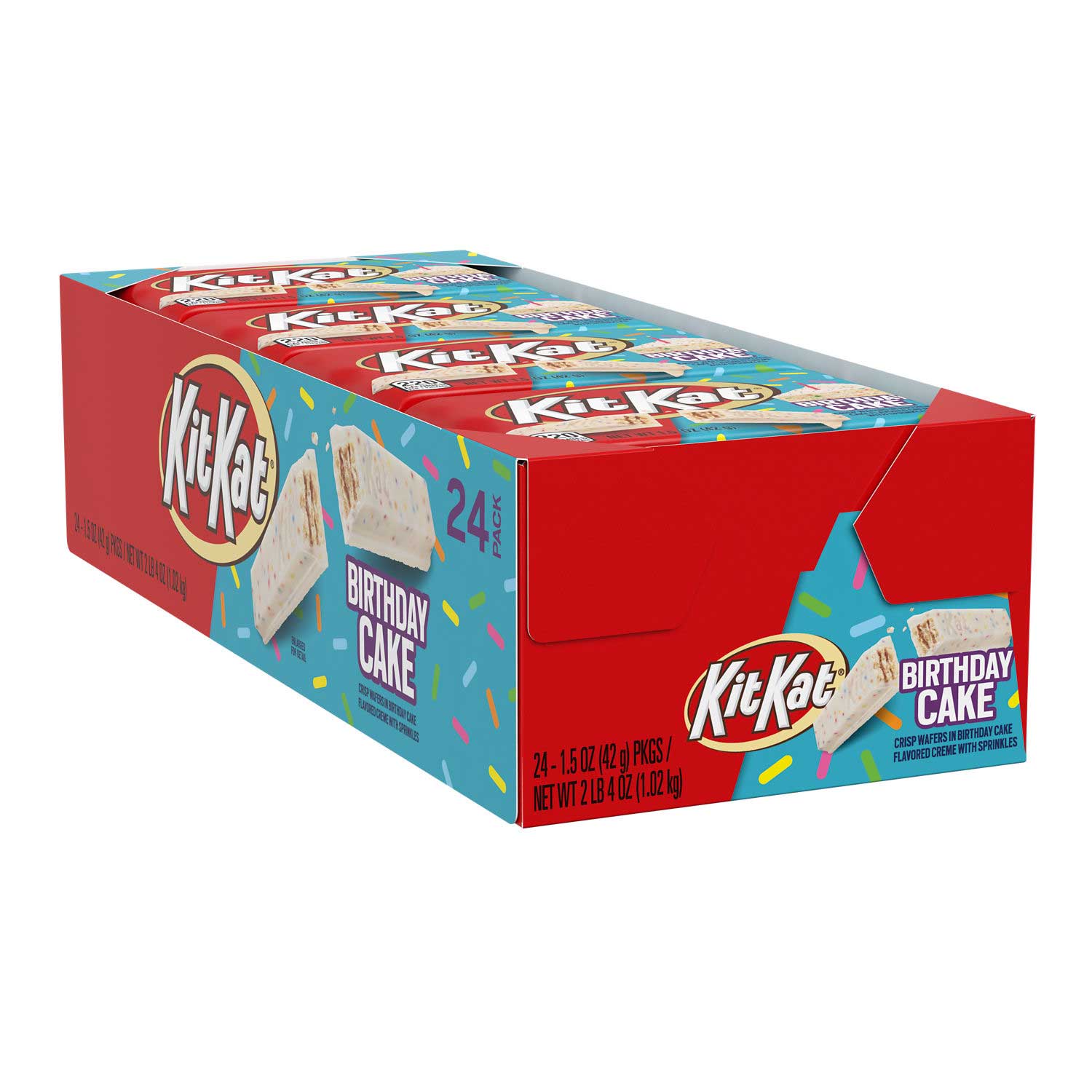 Kit Kat Birthday Cake Flavored Crispy Wafer with Sprinkle, 1.5 Ounce ...