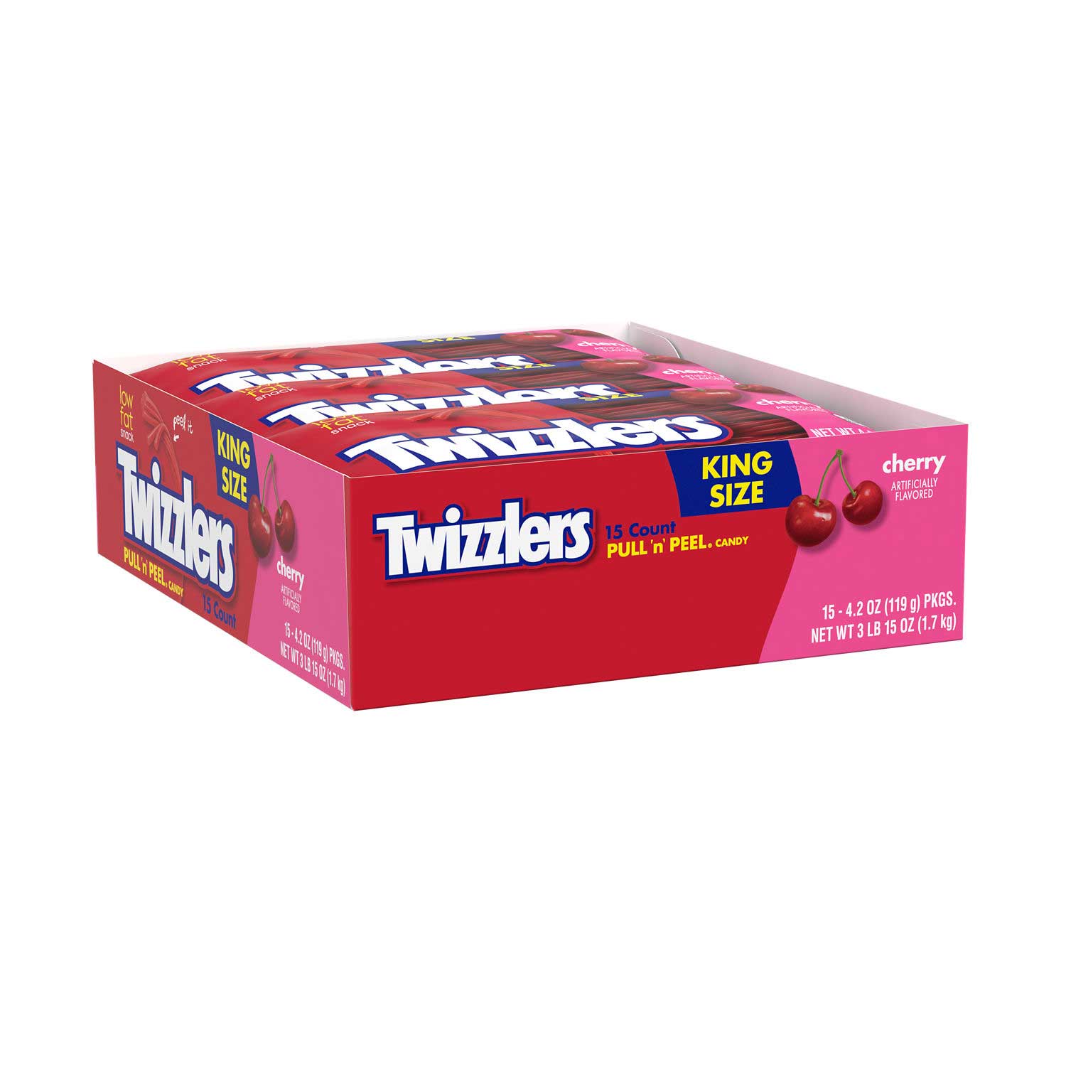 Twizzlers Pull N Peel King Size Cherry Flavor Candy, 4.2 Ounce -- 120 ...