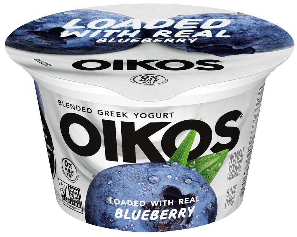 Oikos Dannon Core Blueberry Blended Nonfat Greek Yogurt, 5.3 Ounce Cup ...