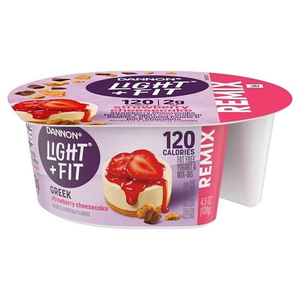 Light and Fit Strawberry Cheesecake Greek Fat Free Yogurt and Mix Ins ...