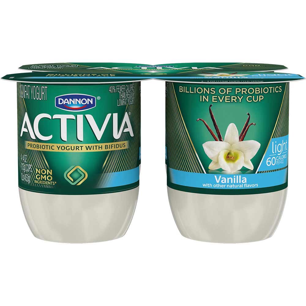 Activia Light Vanilla Probiotic Low Fat Yogurt, 4 Ounce -- 24 per case ...
