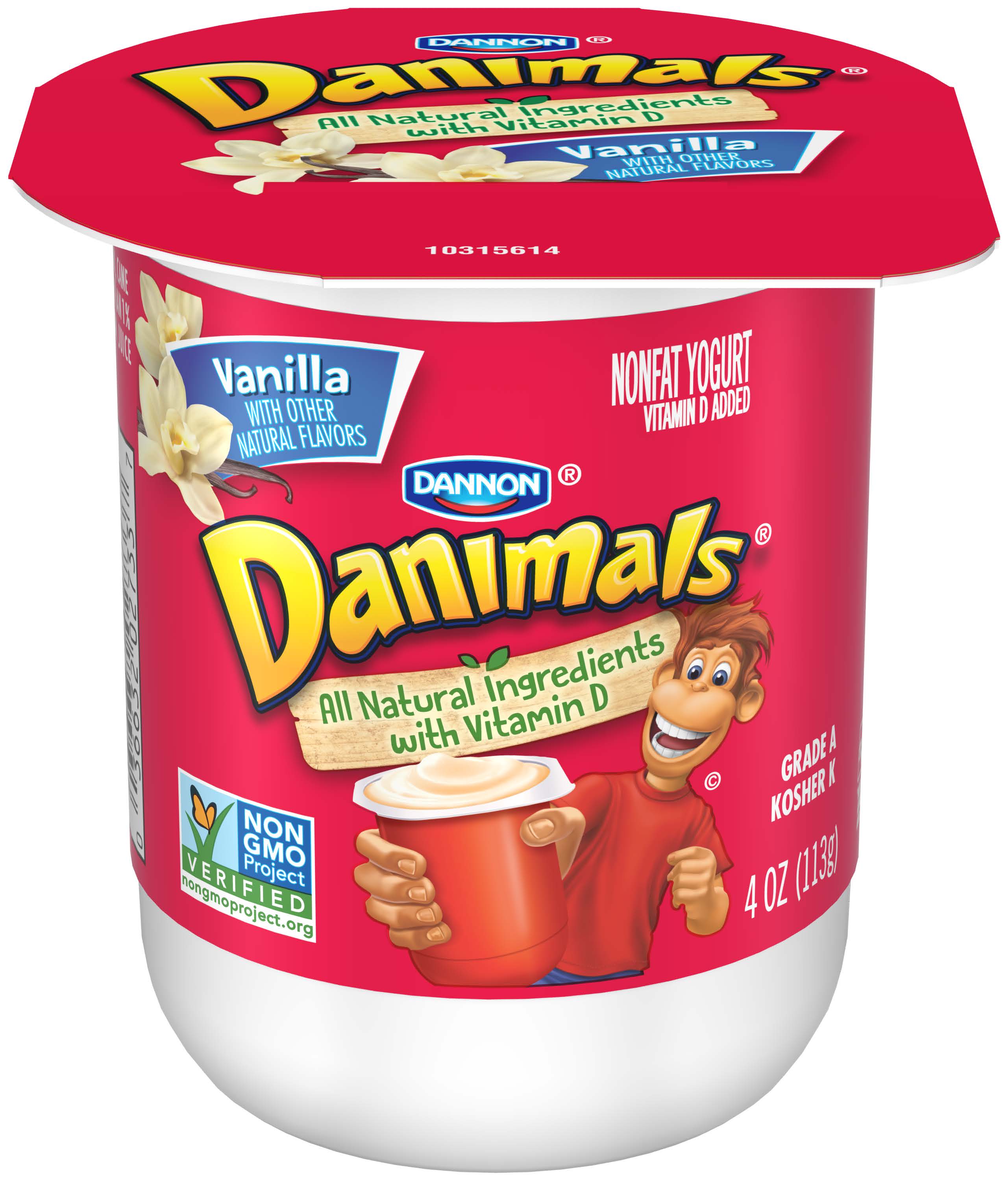 Danimals Vanilla Nonfat Yogurt , 4 Ounce Cup -- 48 per case.