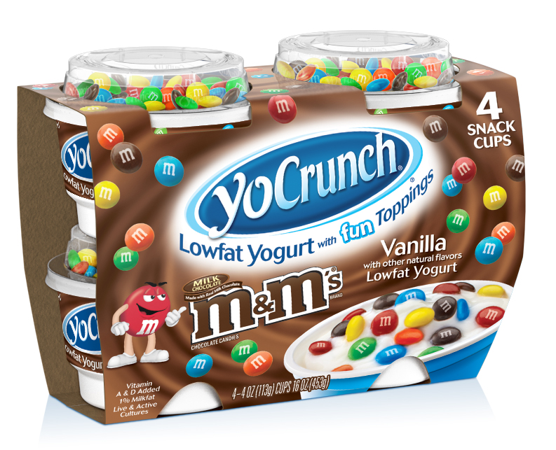 Yocrunch Core M and M Yogurt with Fun Toppings, 4 Ounce -- 6 per case ...