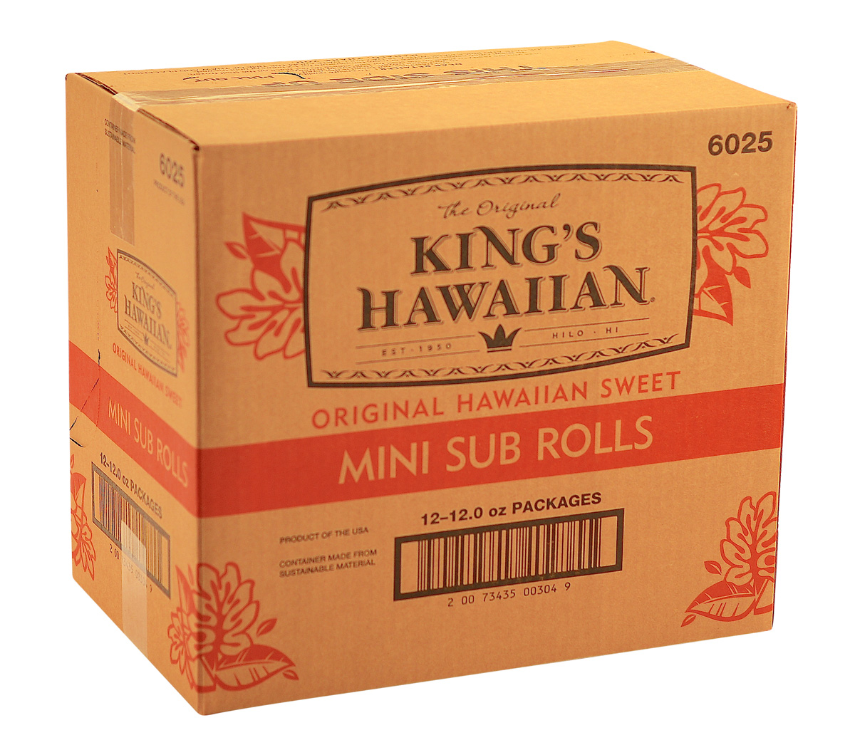 Kings Hawaiian Original Mini Sub Rolls, 12 Ounce - 6 per pack -- 12 per ...
