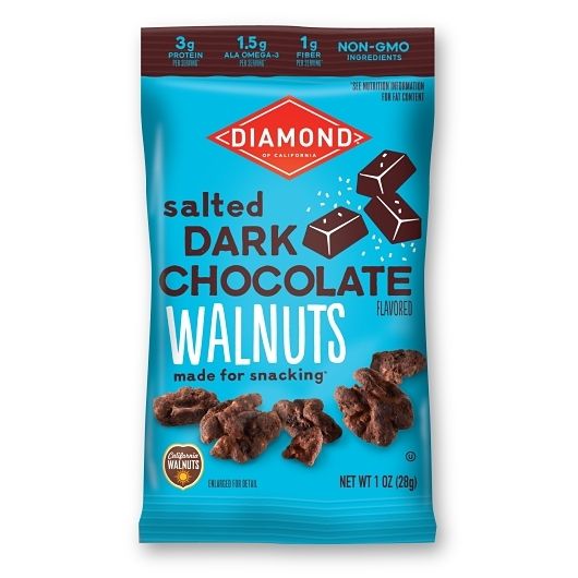 Diamond Salted Dark Chocolate Flavored Walnut, 1 Ounce -- 200 per case