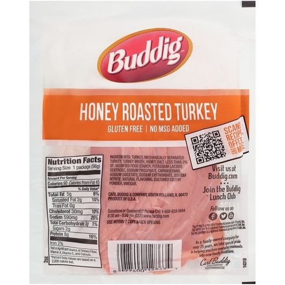 Carl Buddig Original Honey Roast Turkey, 2 Ounce -- 12 per case