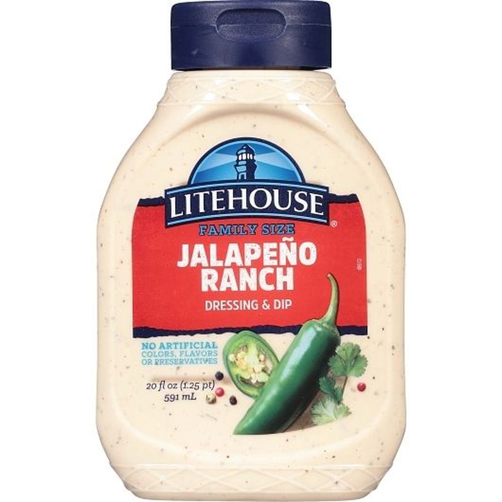 Litehouse Jalapeno Ranch Dressing and Dip, 20 Fluid Ounce Bottle - 6 ...