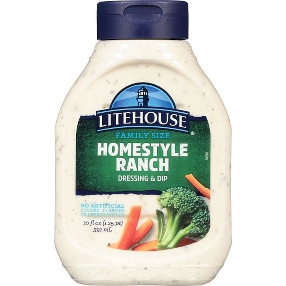 Litehouse Homestyle Ranch Dressing and Dip, 20 Fluid Ounce Bottle - 6 ...