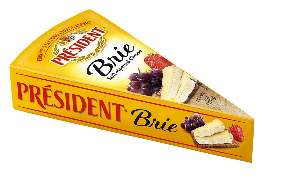 President Soft Ripened Foil Plain Brie Cheese, 3 Kilogram -- 6 per case ...