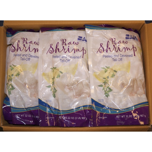 Sail Raw Peeled and Deveined White Shrimp Case | FoodServiceDirect