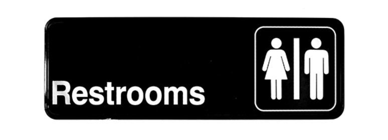 Tablecraft Restrooms Sign, 3 x 9 inch.