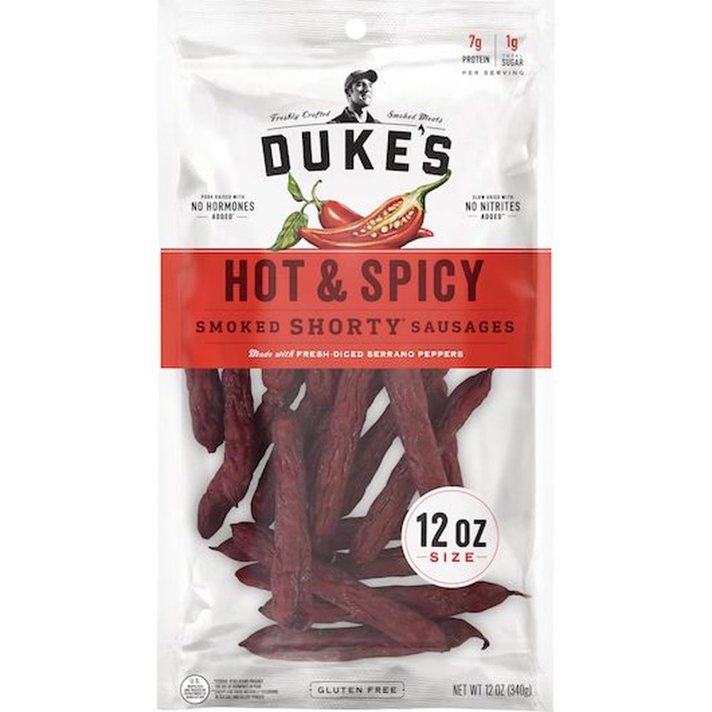 Dukes Hot and Spicy Smoked Shorty Sausages Case | FoodServiceDirect