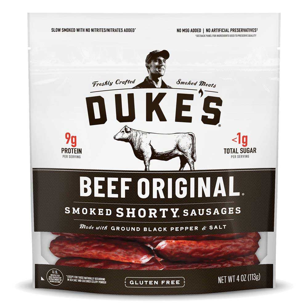 Dukes Beef Original Smoked Shorty Sausage, 4 Ounce -- 8 per case