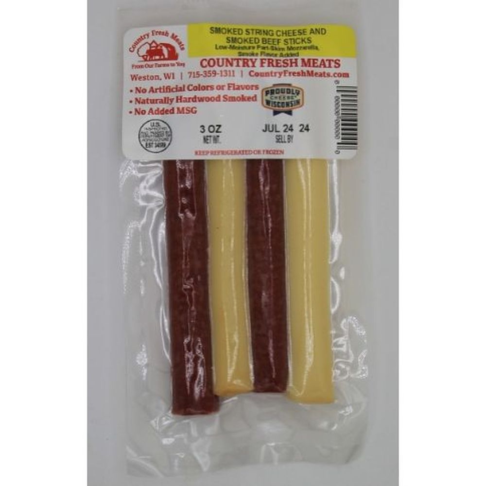 Country Fresh Meats Smoked String Cheese and Smoked Beef, 3.5 Ounce ...