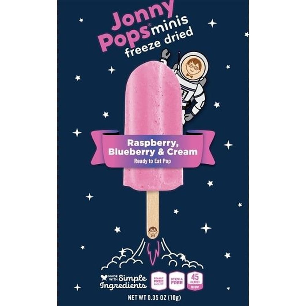 Jonnypops Minis Freeze Dried Raspberry Blueberry and Cream Pop, 10 Gram ...