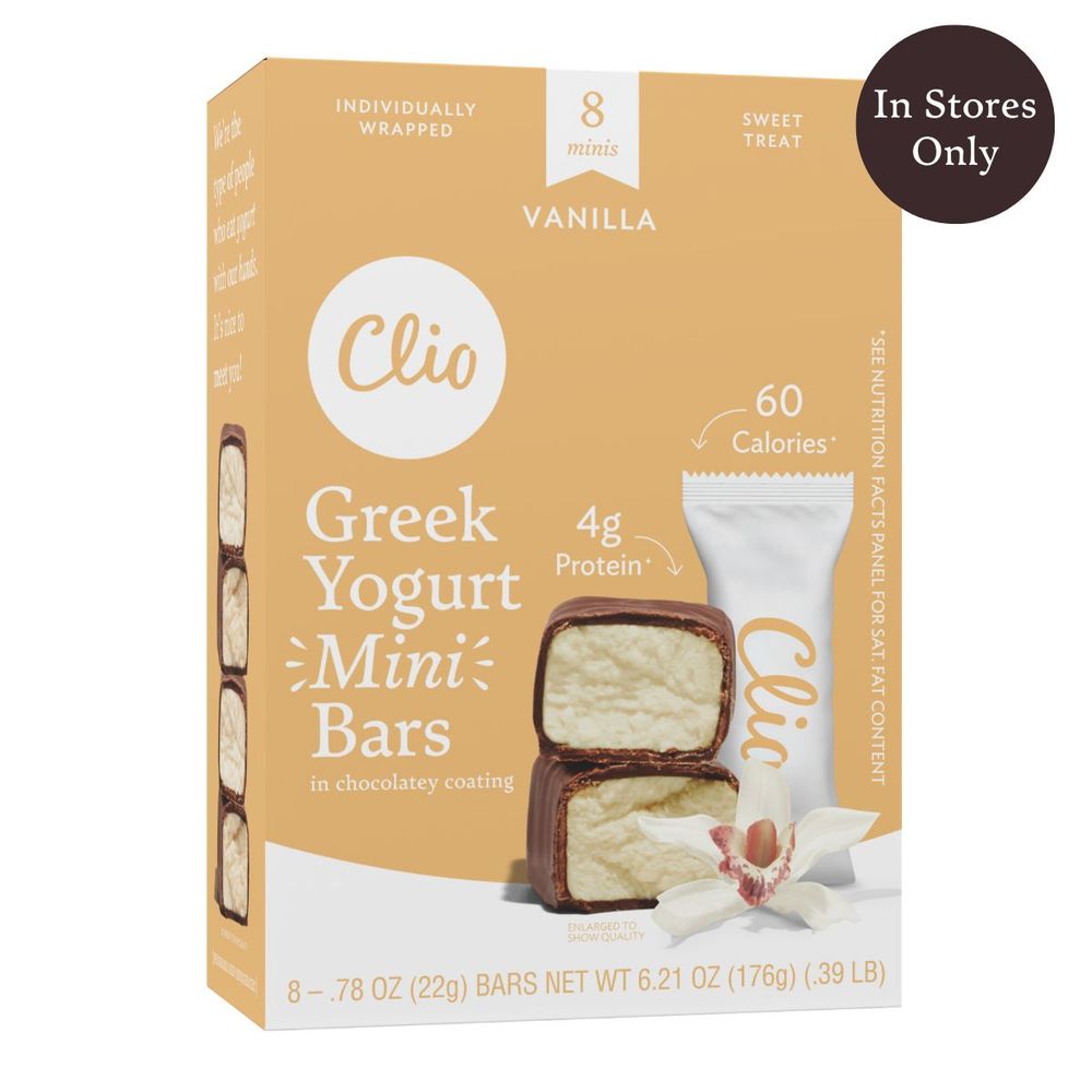 Clio Dark Chocolate Covered Vanilla Greek Yogurt Minis Bar, 6.21 Ounce ...
