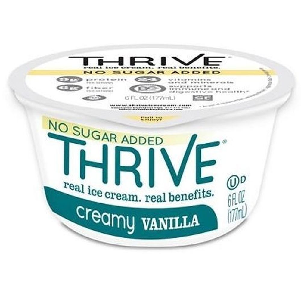 Thrive Frozen Nutrition No Sugar Added Creamy Vanilla Ice Cream, 6 ...