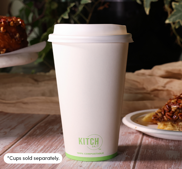 KITCH 24/7 White Sip Lid for 8 - 24 Ounce Paper Cup | FoodServiceDirect