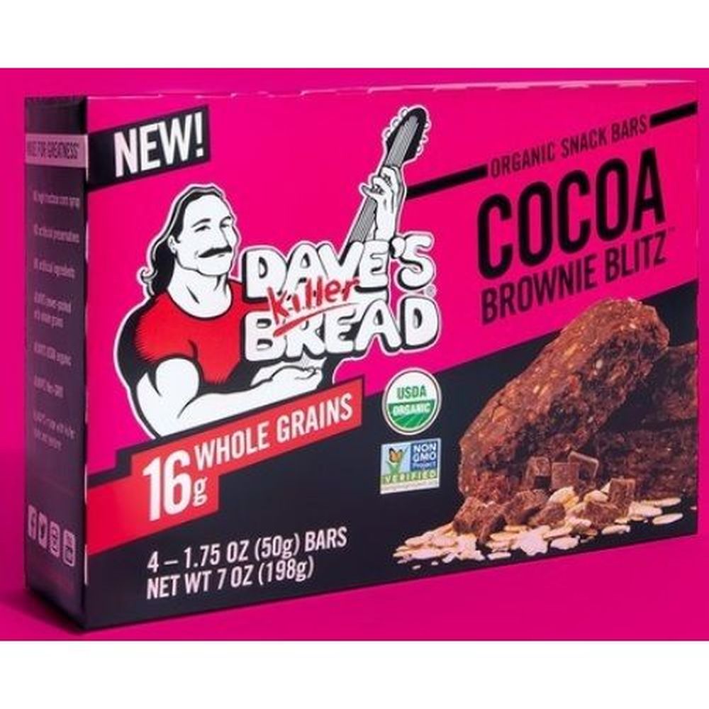 Dave's Killer Bread Organic Cocoa Brownie Blitz Bar, 7 Ounce -- 6 per case