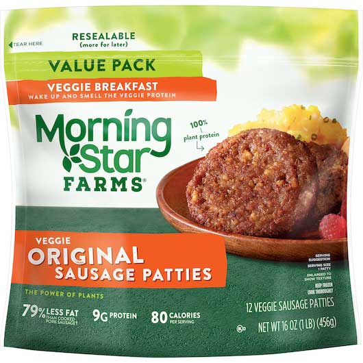 Morningstar Farms Breakfast Original Veggie Sausage Patties, 16 Ounce ...