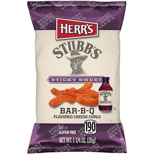 Herrs Stubbs Sticky Sweet BBQ Cheese Curls Case | FoodServiceDirect