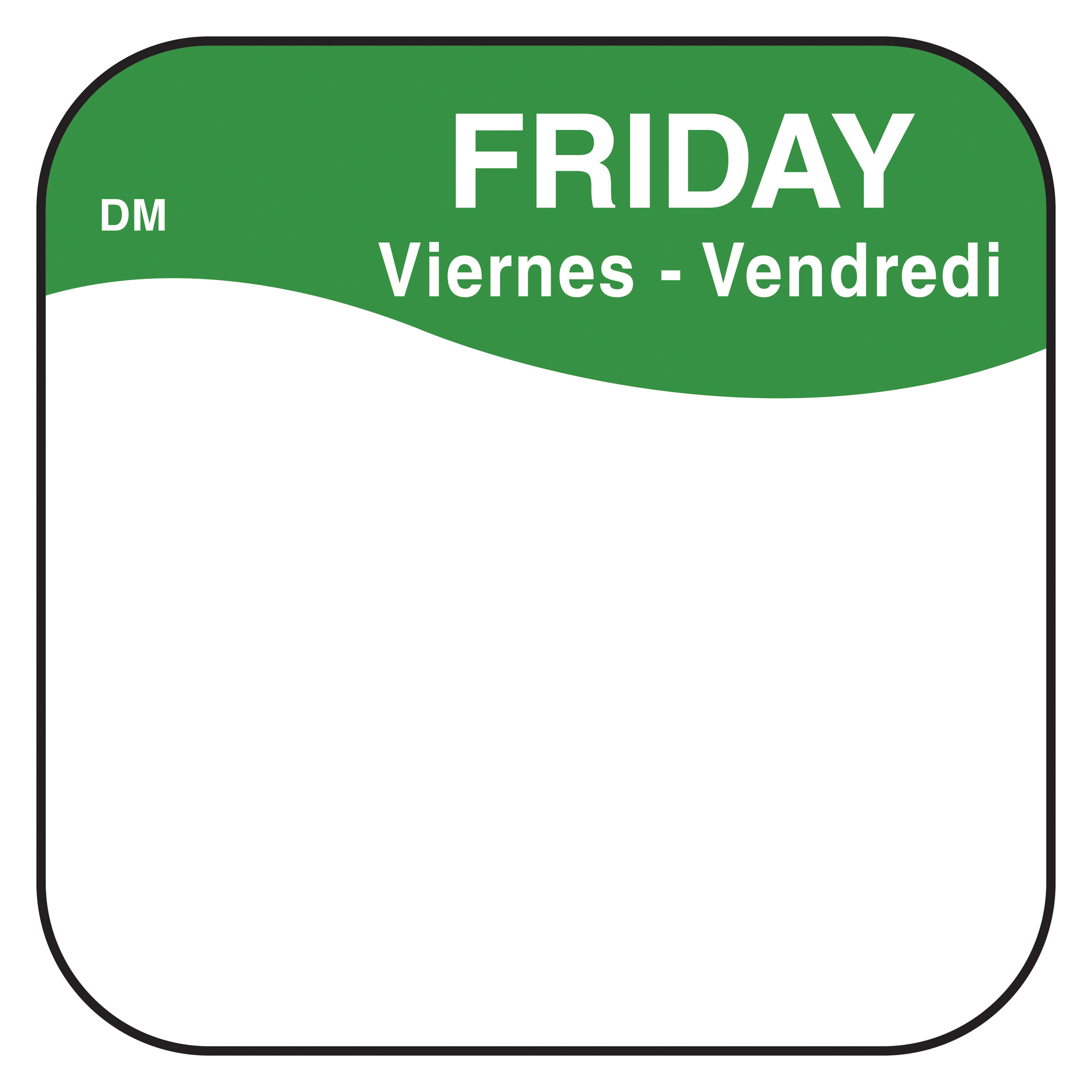 Daymark DissolveMark Day of the Week Label - Friday, 0.75 x 0.75 inch ...