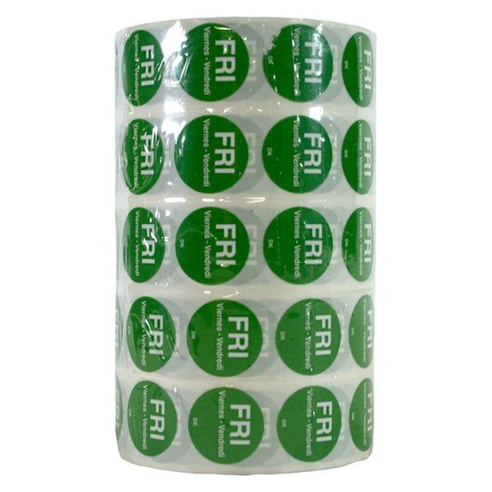 Daymark DuraMark 0.75 inch Circle Friday Day Of The Week Label Roll, 5 ...