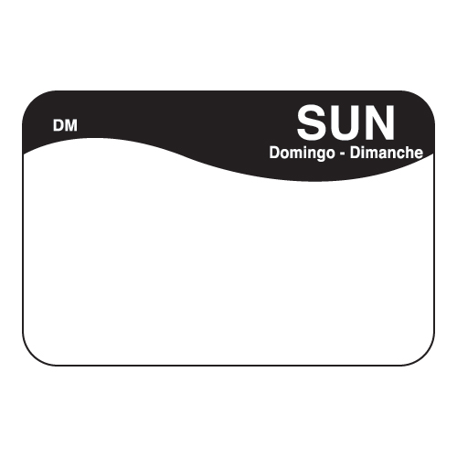 Daymark DissolveMark Day of the Week Label - Sunday, 1 x 1.5 inch -- 12 ...